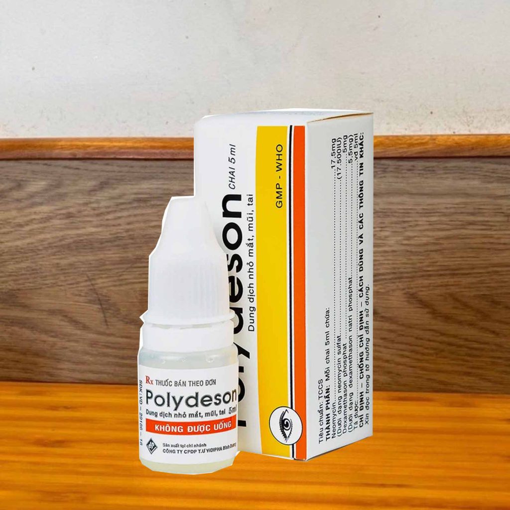 Dung dịch nhỏ mắt, tai, mũi Polydeson: Điều trị nhiễm khuẩn