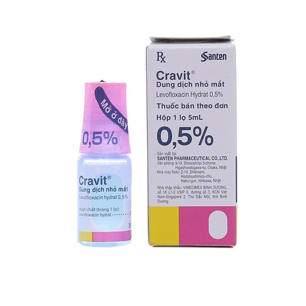 Thuốc nhỏ mắt Cravit eye 0,5% - Điều trị viêm kết mạc - Dược Điển Việt Nam