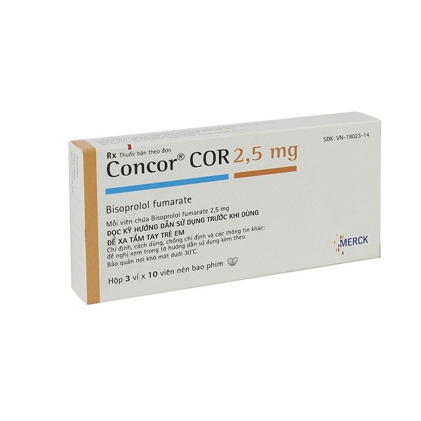 Thuốc Concor COR 2,5mg - Điều trị SUY TIM - Dược Điển Việt Nam