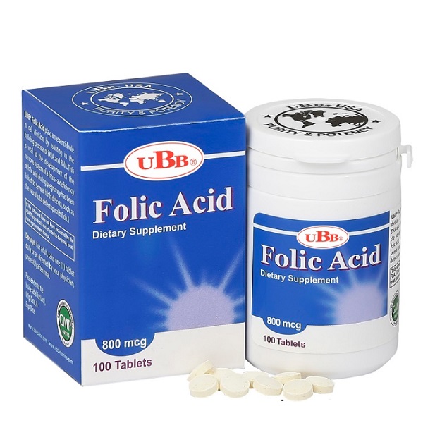 Folic Acid 800mcg UBB - Lựa chọn đầu tay cho phụ nữ mang thai