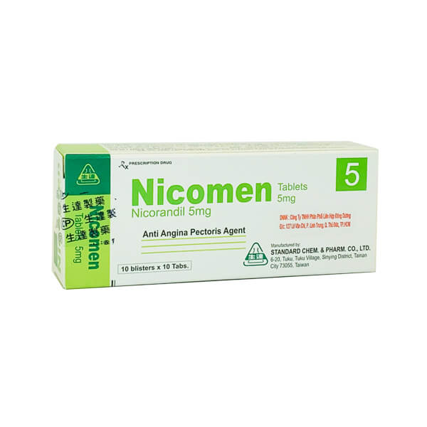 Thuốc Nicomen 5mg - Trị hết đau thắt ngực