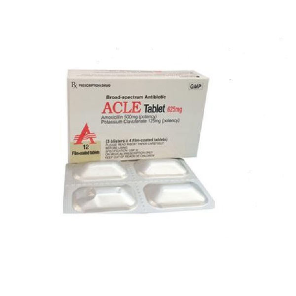 Thuốc Acle Tablet 625mg - Kháng sinh diệt khuẩn - Dược Điển Việt Nam