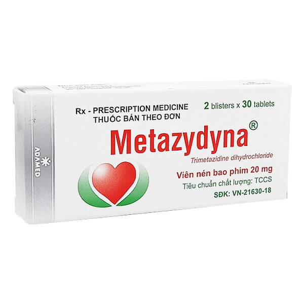 Thuốc Metazydyna 20mg - Điều trị CƠN ĐAU THẮT NGỰC hiệu quả