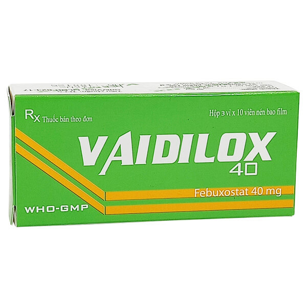 Thuốc Vaidilox 40 - Kiểm soát nồng độ acid uric