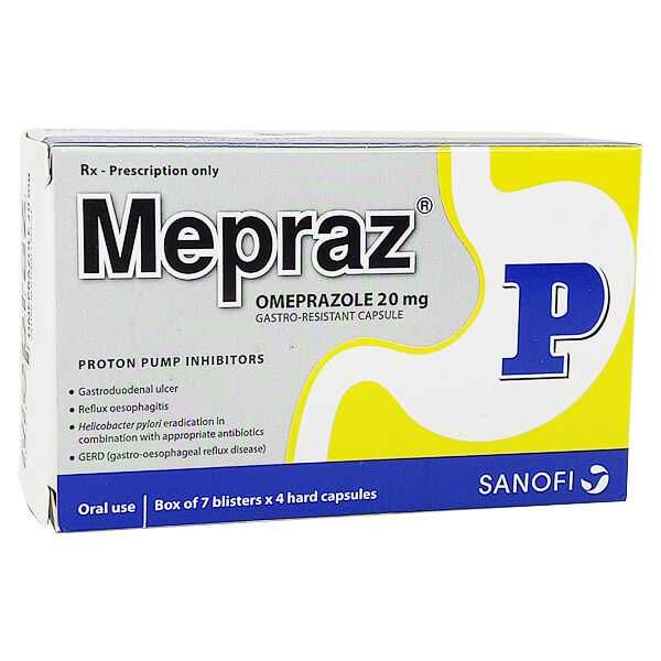 Thuốc Mepraz 20mg - Điều trị loét dạ dày - Dược Điển Việt Nam