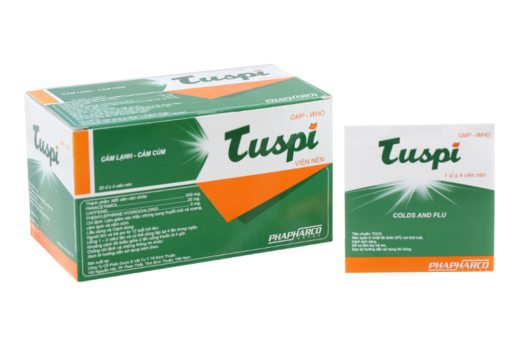 Thuốc Tuspi 500mg-Giảm đau, hạ sốt hiệu quả-Dược Điển Việt Nam