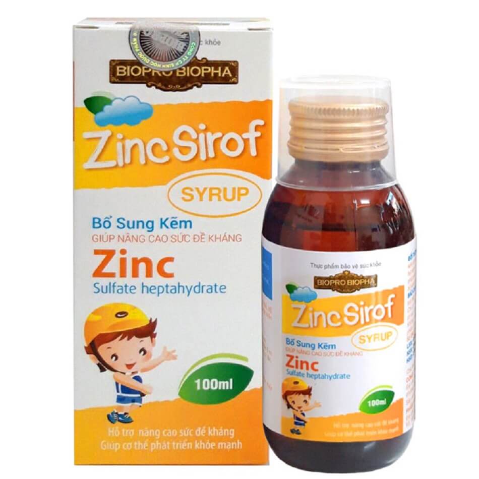Siro ZinC Sirof 100ml - Nâng cao sức đề kháng - Dược Điển Việt Nam